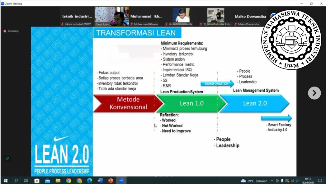 HMTI UWM Selenggarakan Webinar Lean 2.0